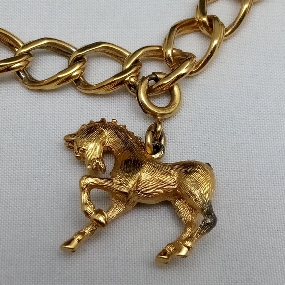 Vintage | Jewelry | Vintage Monet Gold Charm Bracelet Charms Rare ...